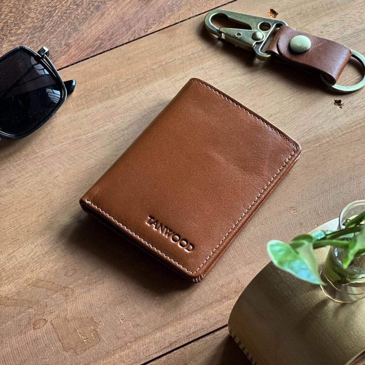 TANWOOD Handcrafted Snap Card Wallet - Tanwood Leather