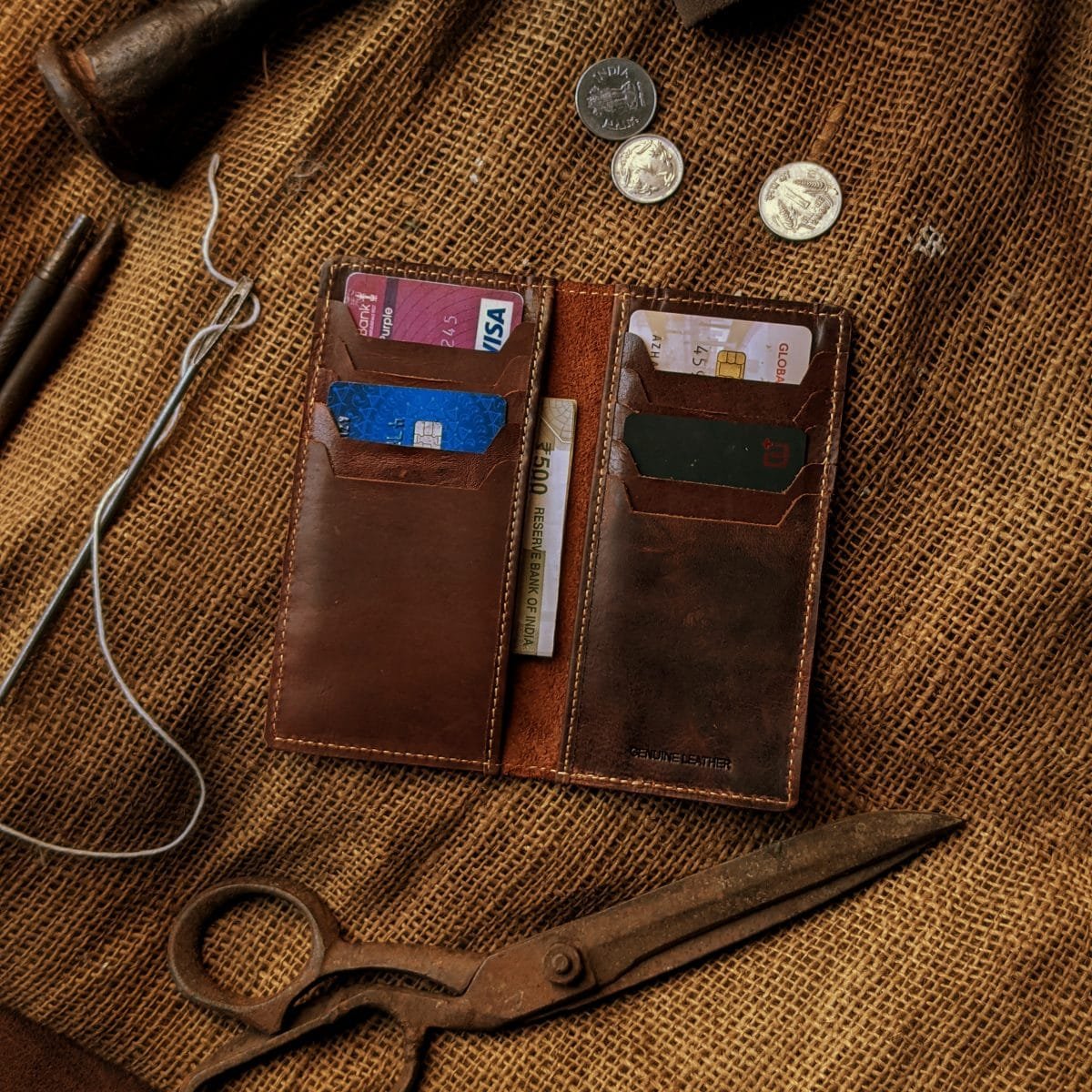 TANWOOD Handcrafted Snap Card Wallet - Tanwood Leather